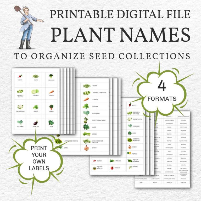 Printable Plant Name Label Files For Organizing Seeds (& More)