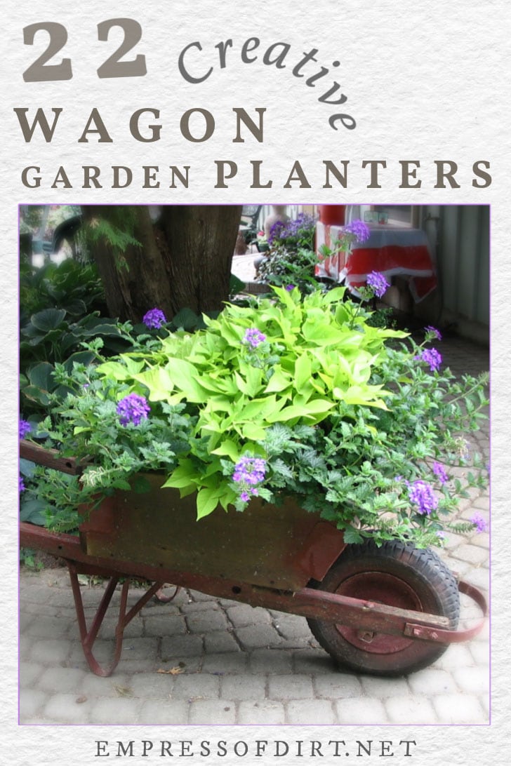 22 Creative Planters: Wagons, Whiskey Barrels & Wheels