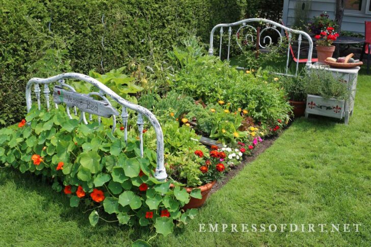 Dreamy Garden Beds: Repurposed Bed Frames for Benches and Borders
